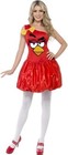 Ladies Red Angry Birds Costume Puffball Dress with Attached Bow Fancy ...
