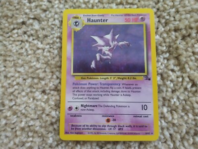 Haunter Holo Holographic Pokemon Card 1999 Fossil Rare Vintage 6/62 ...