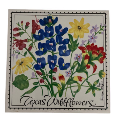 Texas Wildflowers Trivet Tile Kathryn Designs Handcrafted Kitchen Decor ...