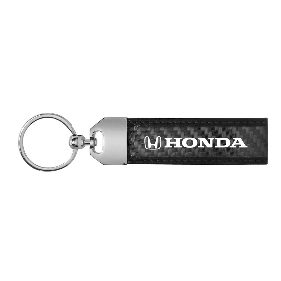 Honda Logo Real Carbon Fiber Leather Strap Key Chain with Black ...