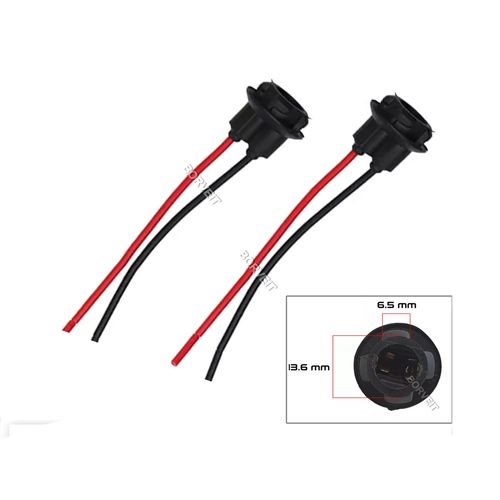 2x Universal Pigtail Wire Female Socket 194 T10 Rear Side Marker Light ...