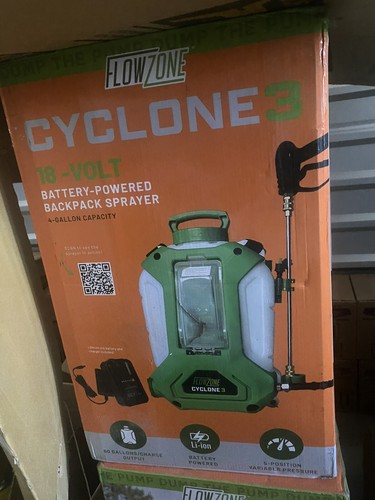 FlowZone Cyclone 3 Battery Powered Backpack Sprayer (4Gallon) - 4 ...