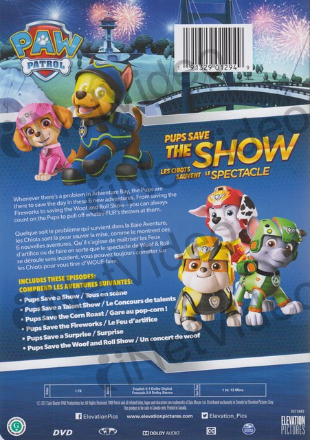 Paw Patrol Pups Save The Show Region 1 DVD for sale online | eBay