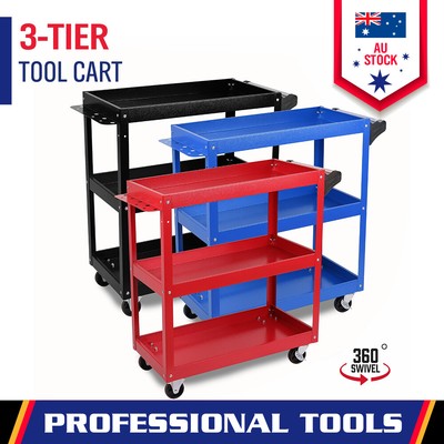 3-Tier Tool Cart Trolley Toolbox Workshop Garage Storage 150KG ...