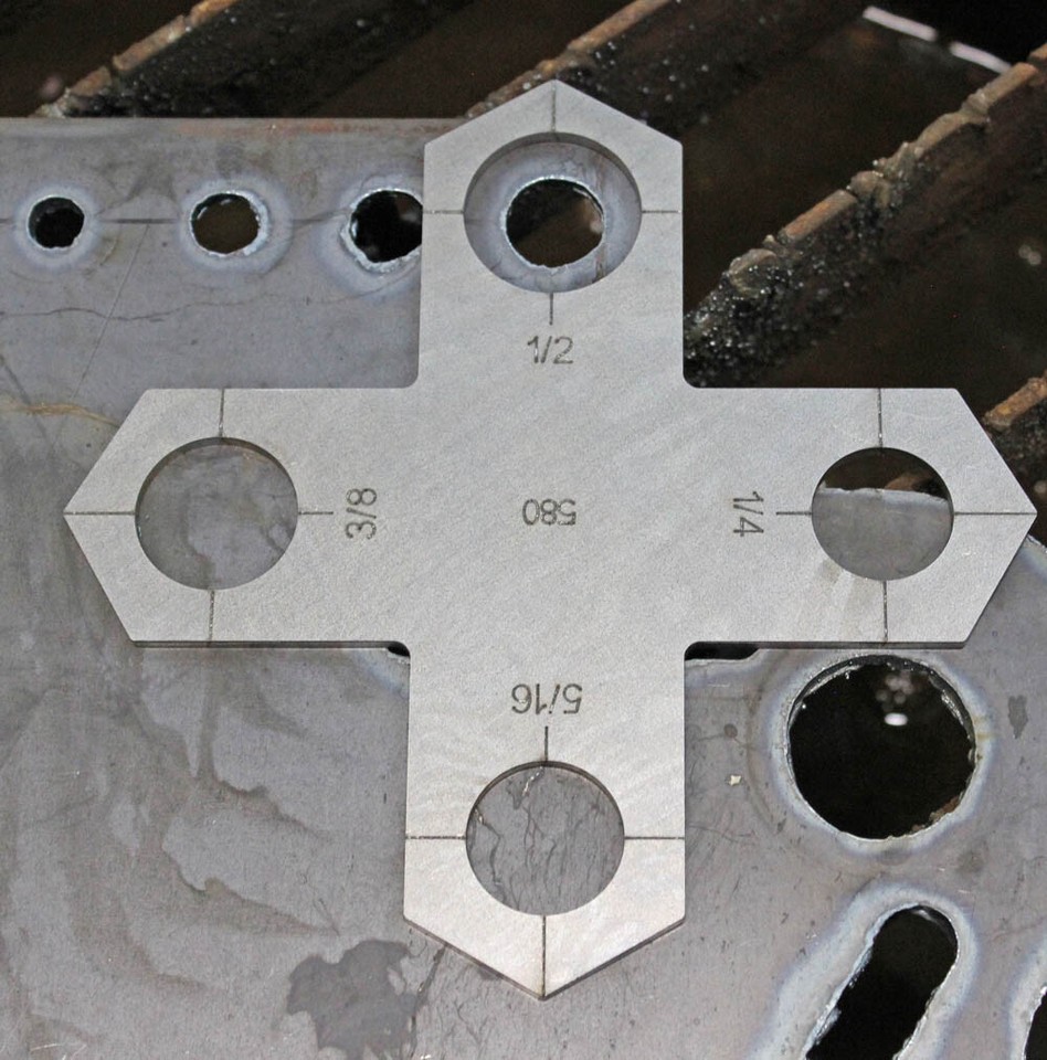 Holey Cross Plasma Stencil - Bolt Hole Circle Plasma Cutter Guide ...