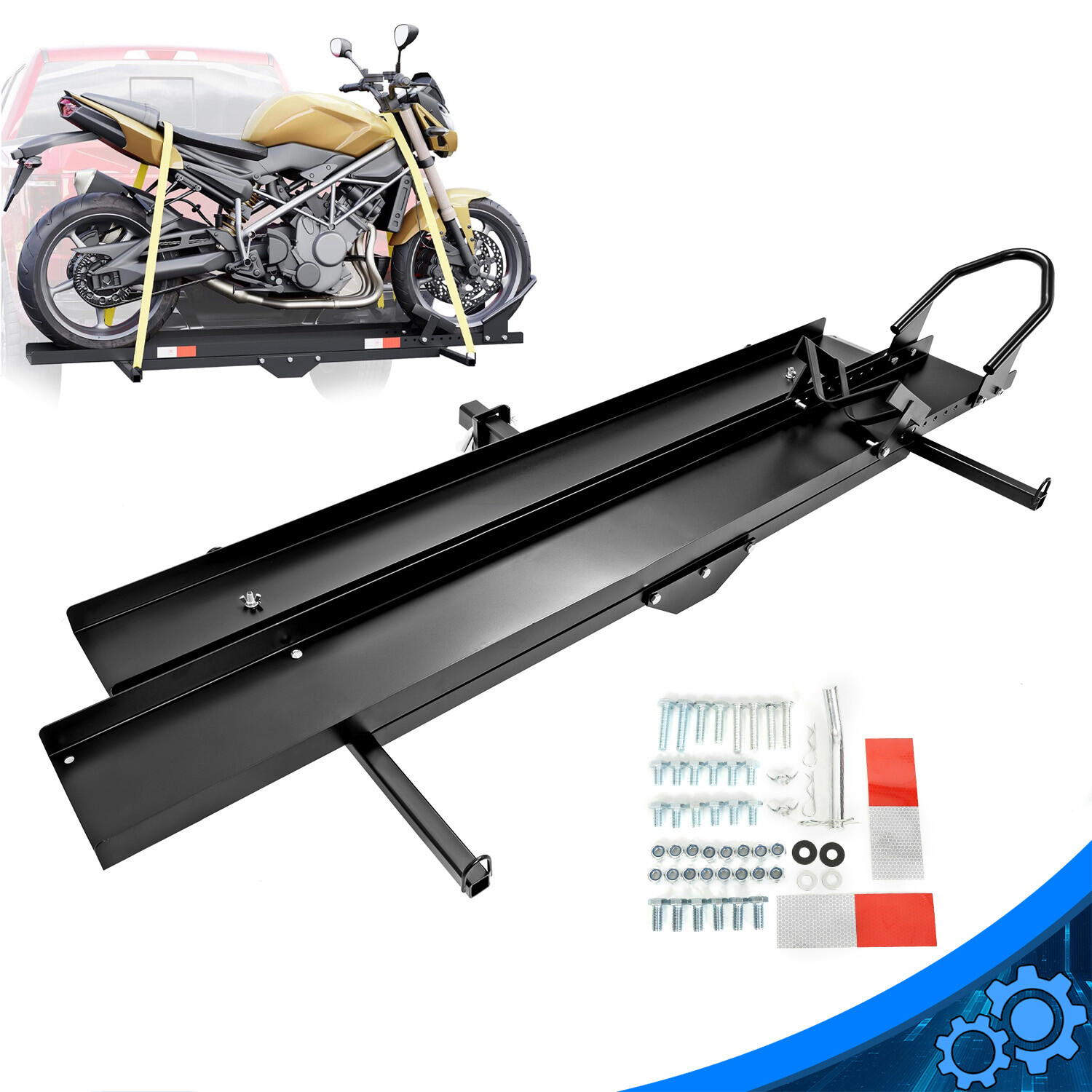 600LBS Heavy Duty Motorcycle Carrier Mount Dirt Bike Rack Hitch W ...