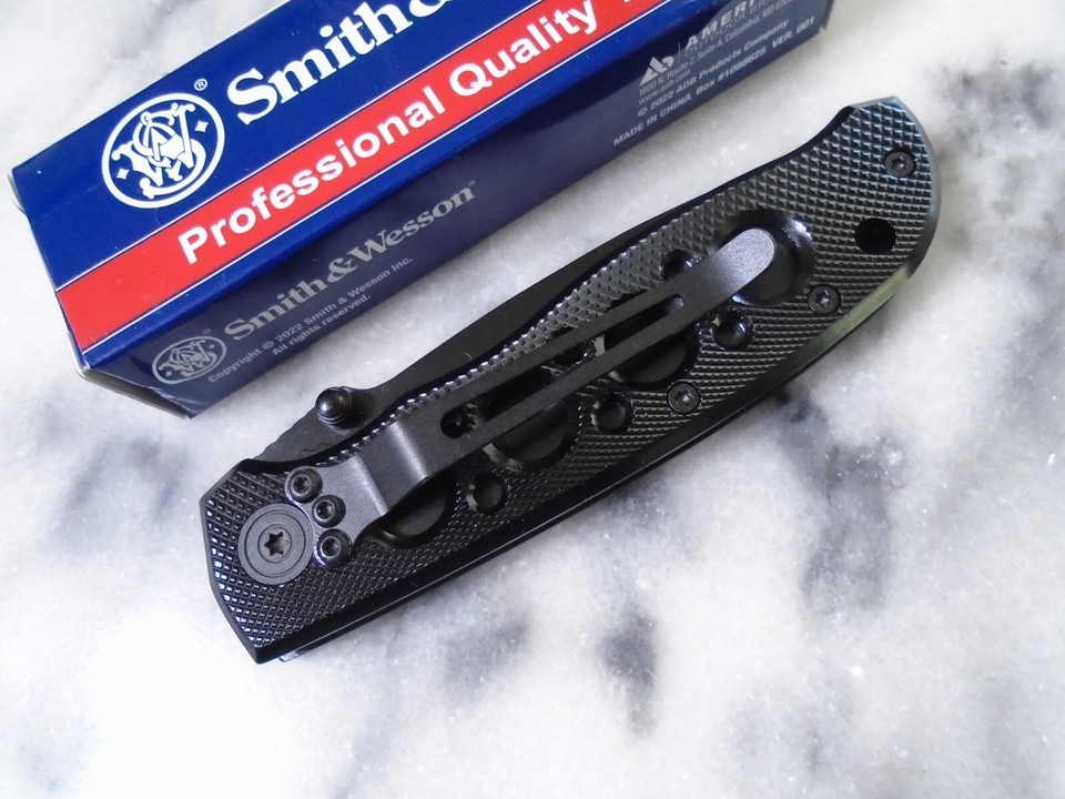Smith & Wesson Extreme Ops Tanto Pocket Knife Folder 7Cr17MoV Black ...
