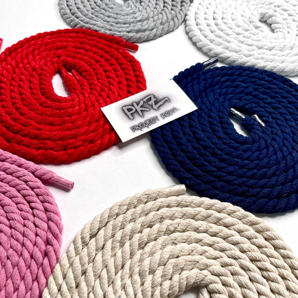 Chunky Rope Laces 8mm for Af1 | Thick Twisted Cotton Shoelaces | FAST ...