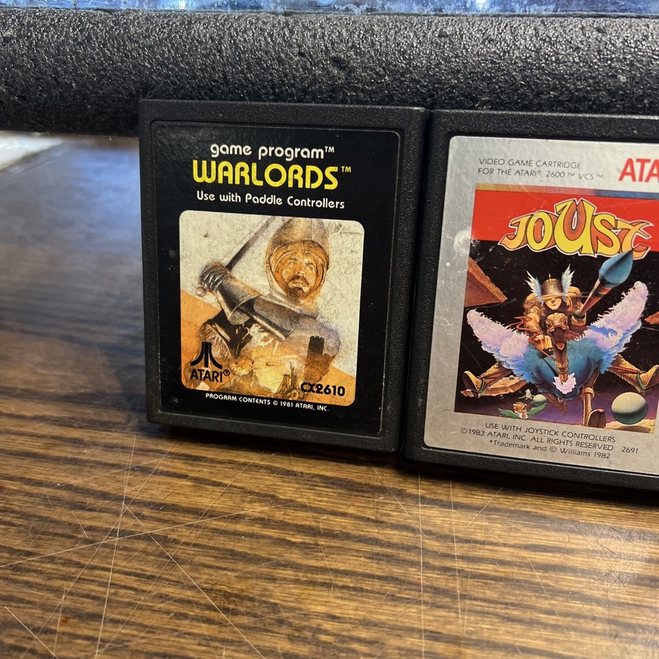 Lot Of 5 Atari Games - Pac-Man, Ms Pac-man, Robot Tank, Joust, Warlords ...