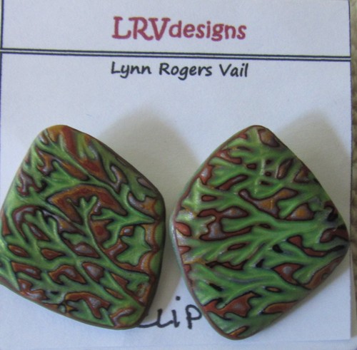 Artist Lynn Rogers Vail clip-on enamel earrings, clip-on, NEW | eBay