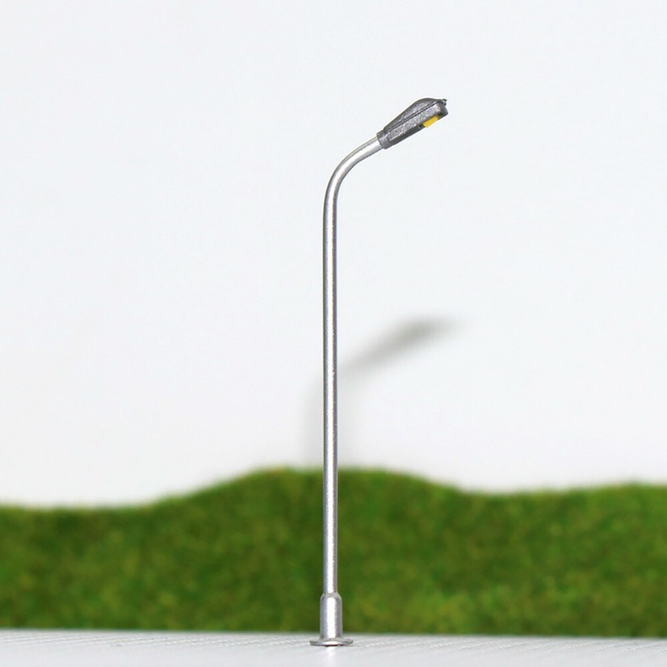 10pcs Model Railway Z Scale Metal Lamp 1:200 Street Lights Single Head ...