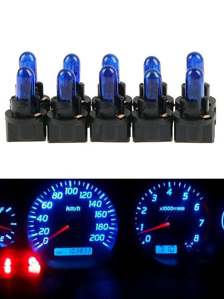 10pcs Blue T5 SMD Car LED Dashboard Instrument Interior Light Bulb ...