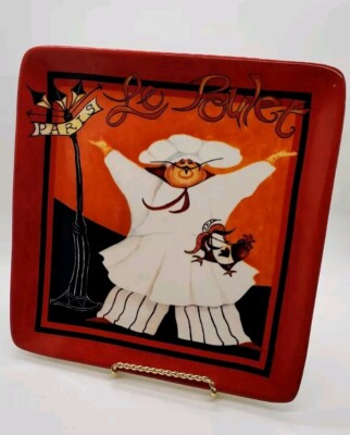 Certified International ( Jennifer Garant ) 8" Square Bistro Chef Plate ...