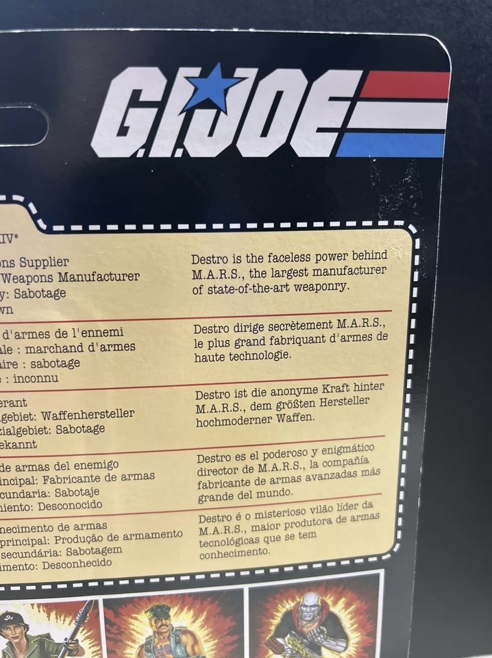 Hasbro GI Joe Classified Series Cardback 6" DESTRO (2022) | eBay