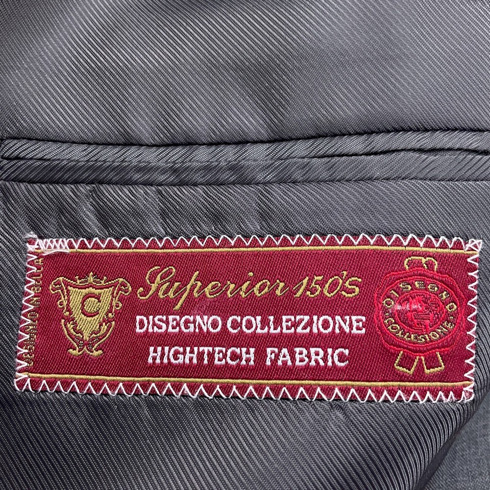 Caravelli Suit Men 42L Gray Plaid Superior 150s Hightech Classic Jacket ...