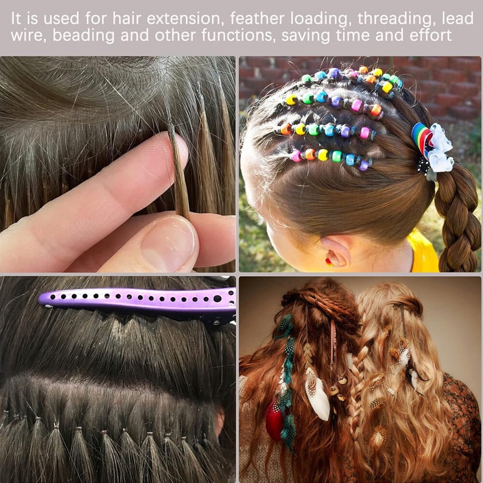 Micro Beads Hair Extensions Pulling Needle Tool Hook For I tip Ring ...