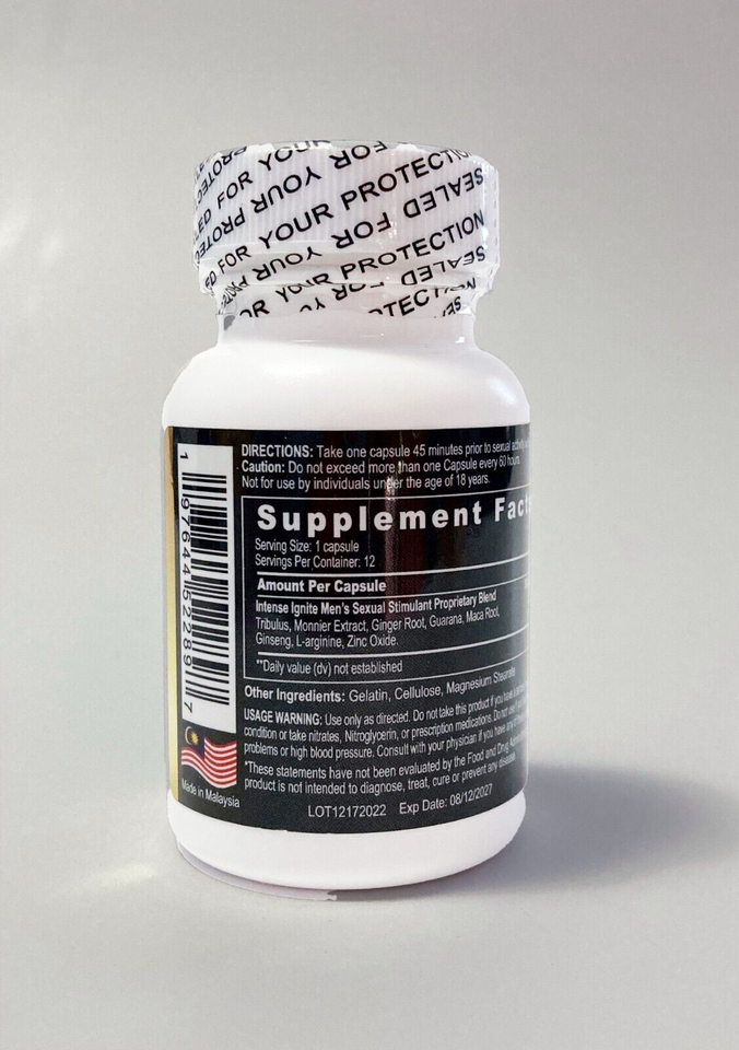 Intense Ignite Fast Acting Male Performance Enhancement Supplement 12 ...