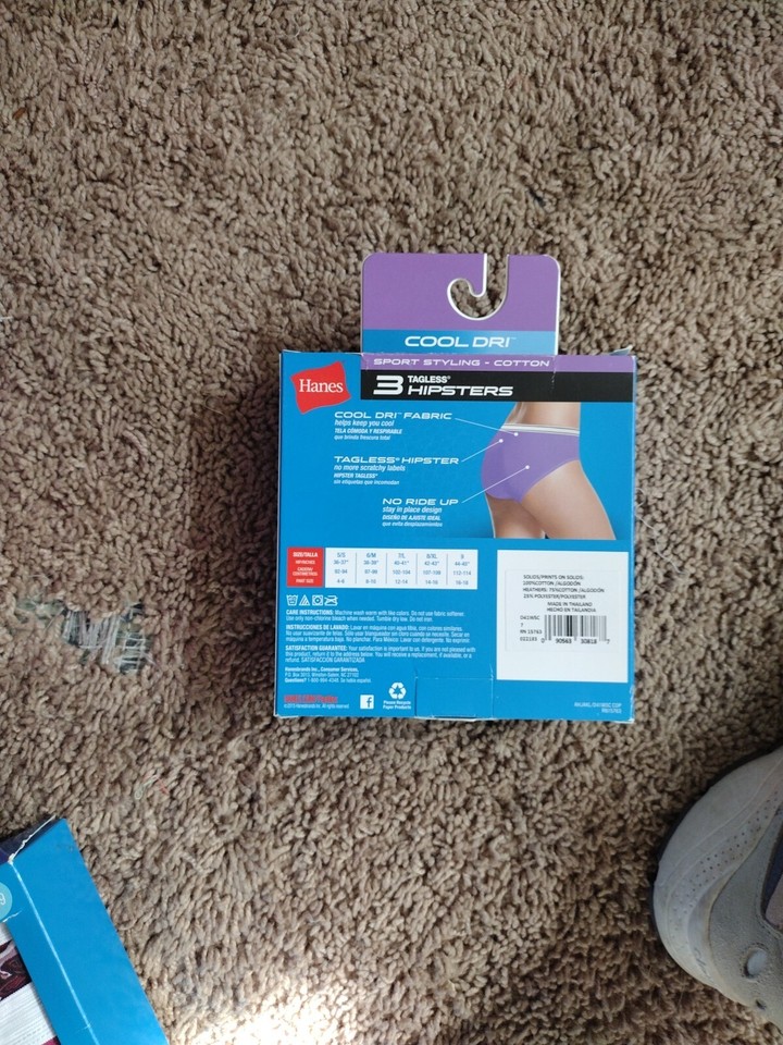 Hanes Women's 3-Pack Cool Dri Cotton Hipster Panties - Size L/7 | eBay