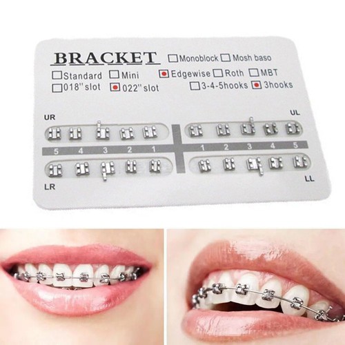 Dental Orthodontic Brackets Metal Braces Slot Edgewise Useful Fast Oral ...