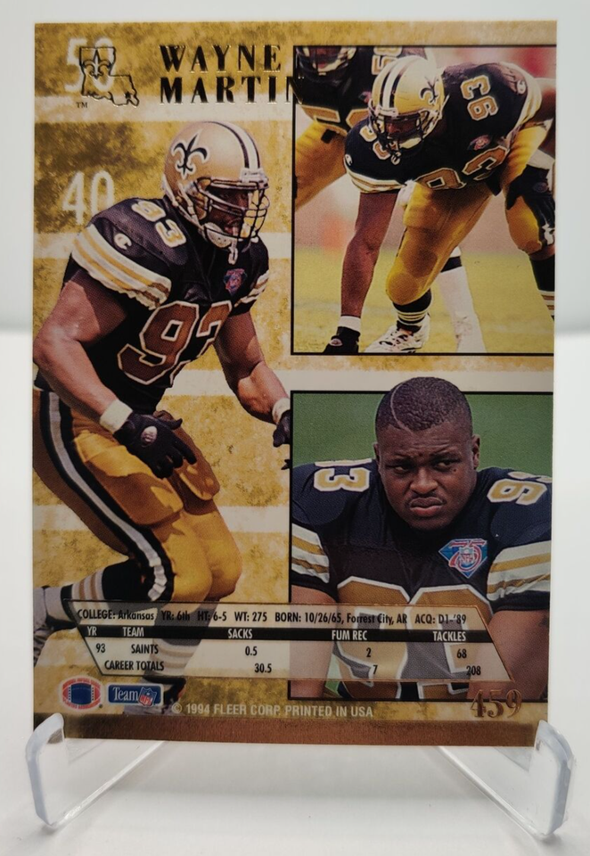 1994 Fleer Ultra Wayne Martin #459 New Orleans Saints football card | eBay