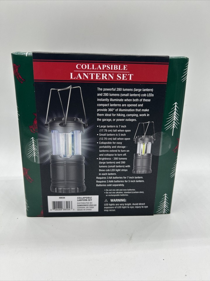 Collapsible Lanterns, Set of Two, 7 In. and 5 In., 280 Lumens Each, New ...