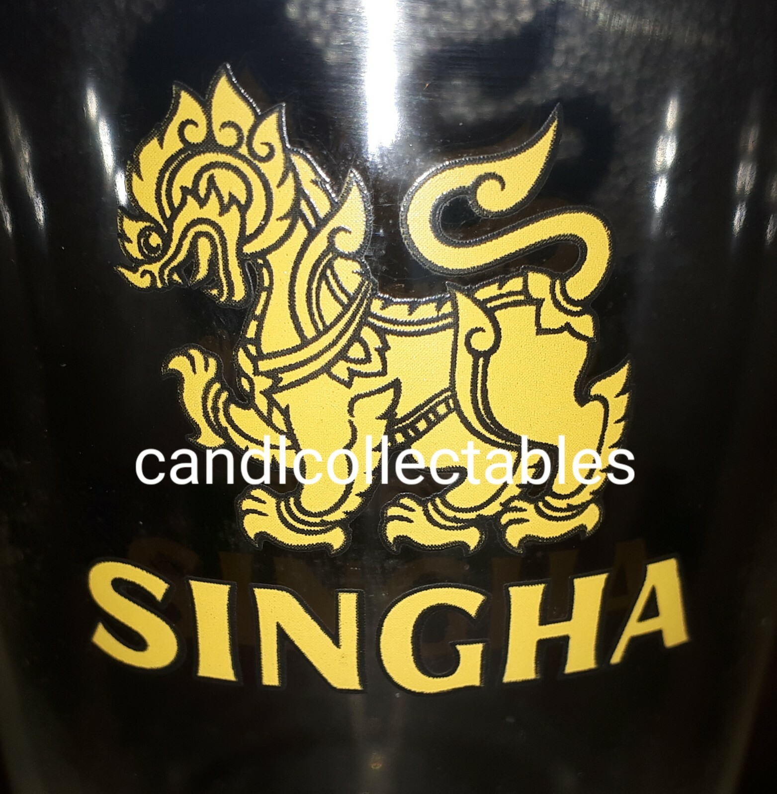 RARE COLLECTABLE SINGHA BEER 285ML (APPROX) BEER GLASS IN GREAT USED ...