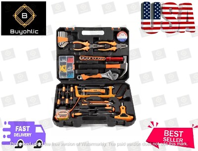 44 Pcs Complete Repair General Hand Tool Set for Men Women - Household ...