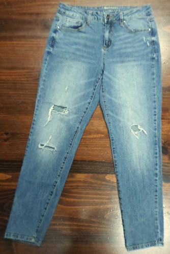 Ruff Hewn Jeans Women's 10 Blue Denim Well-Worn Classic Skinny Stretch ...
