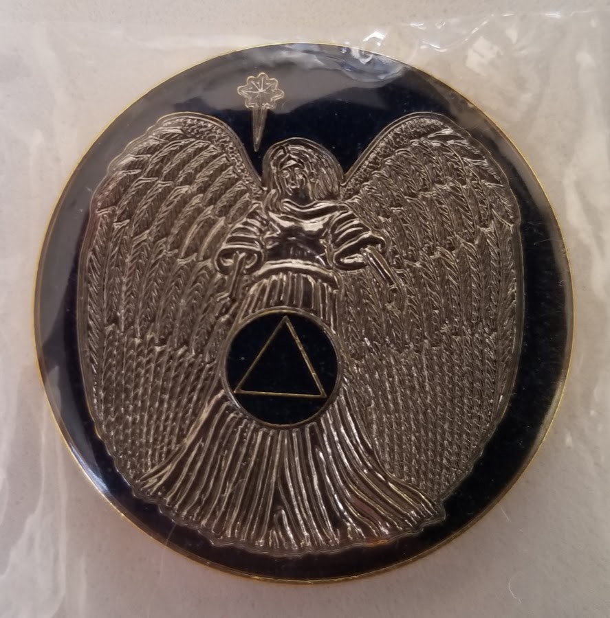 Alcoholic Anonymous Angel Tri-Plate Blue Gold Silver Steps to Recovery ...