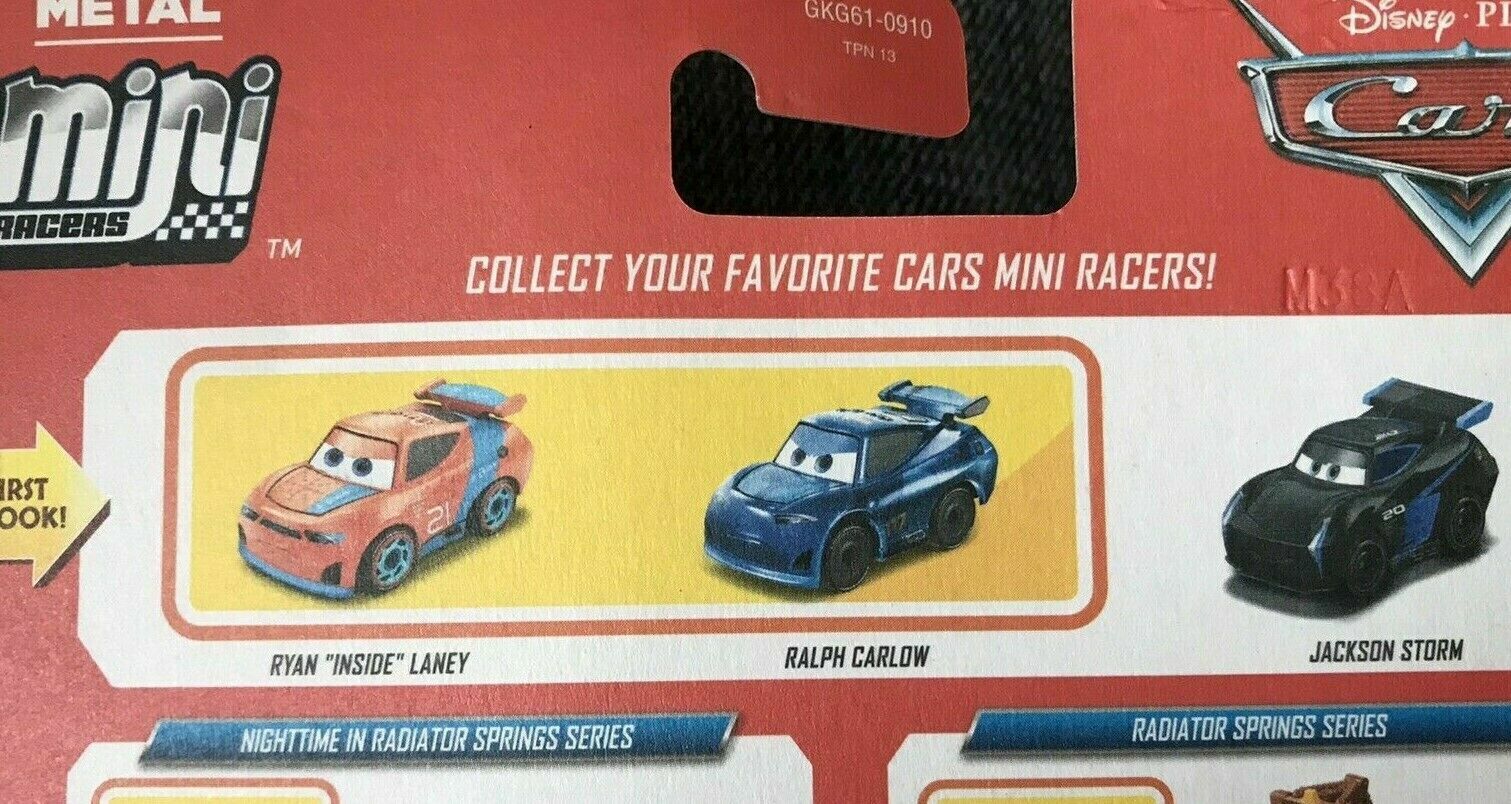 Disney Pixar Cars Mini Racers Ryan Inside Laney Ralph Carlow 3pack ...