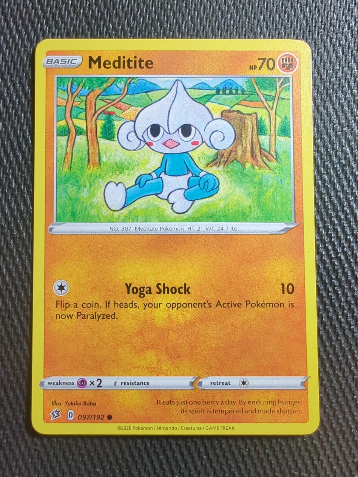 Pokémon TCG Meditite Rebel Clash 097/192 Regular Common NM Yukiko Baba ...