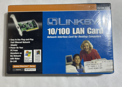 FACTORY SEALED LinkSys 10/100 LAN Card-Ethernet Network Adapter PC # ...