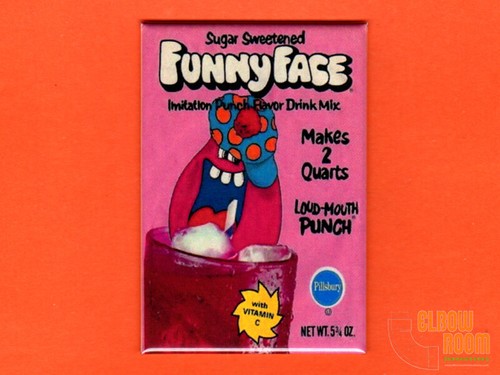 Funny Face Loud Mouth Punch art 2x3" fridge/locker magnet 1975 drink ...