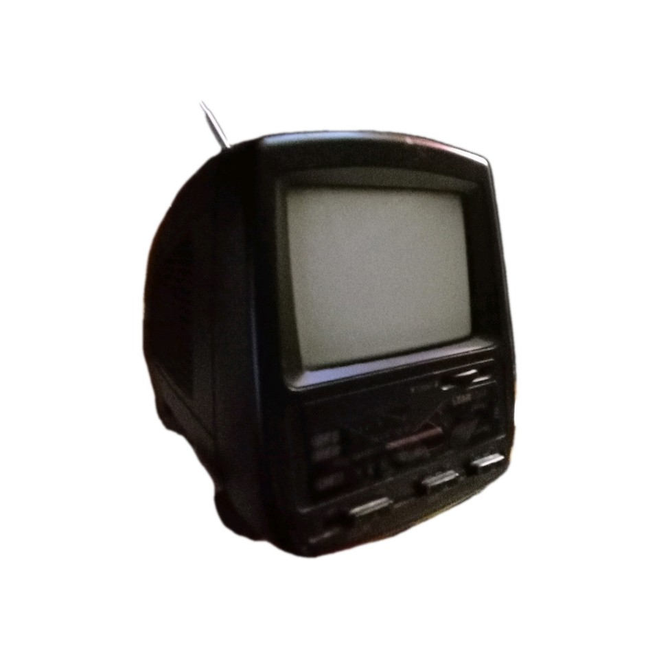Vintage Portable CRT TV with Built-in AM/FM Radio and Antenna | eBay