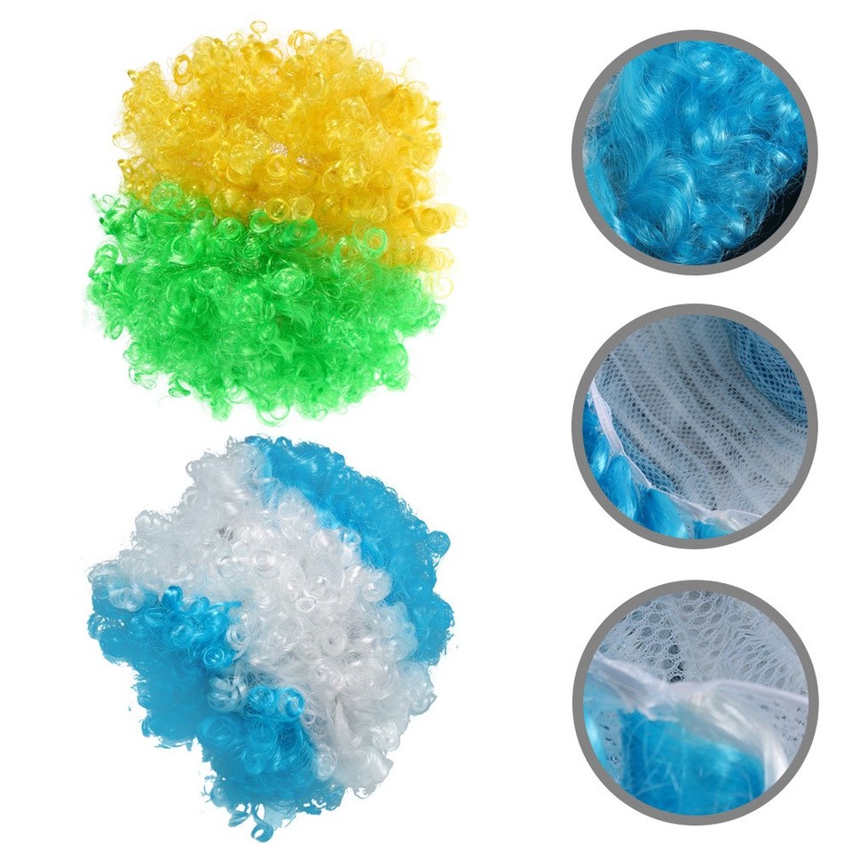 2 Pcs Curly Hair Wig Clown Costume Accessories Funny Wigs For Women ...