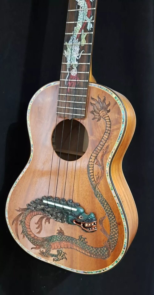 Blueberry Handmade Tenor Ukulele Dragon Motif Pre-Order 90 Days | eBay
