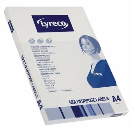 LYRECO - MULTIPURPOSE LABELS - 151.342 - 63.5 .1 MM - 100 SHEETS A4 for ...