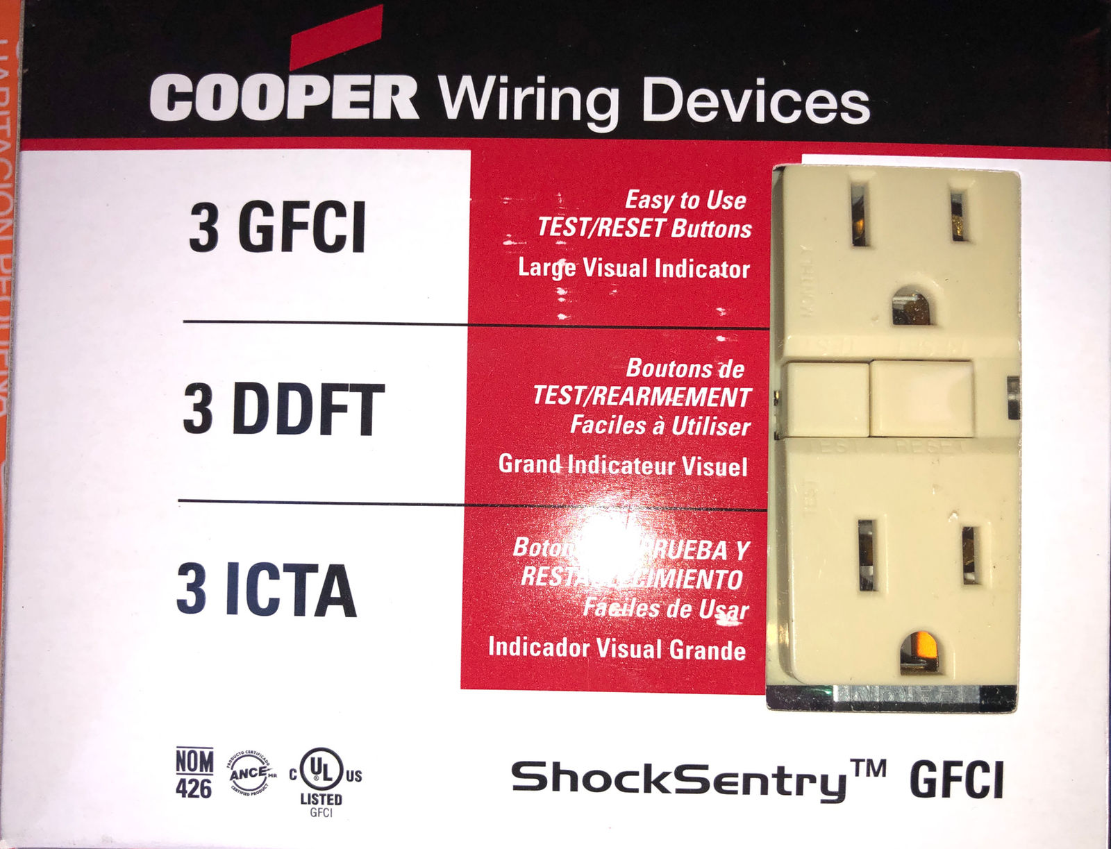 COOPER GFCI PACK OF 3- Almond-VGF15V- 15A-125V(2 pole-3 wire) | eBay