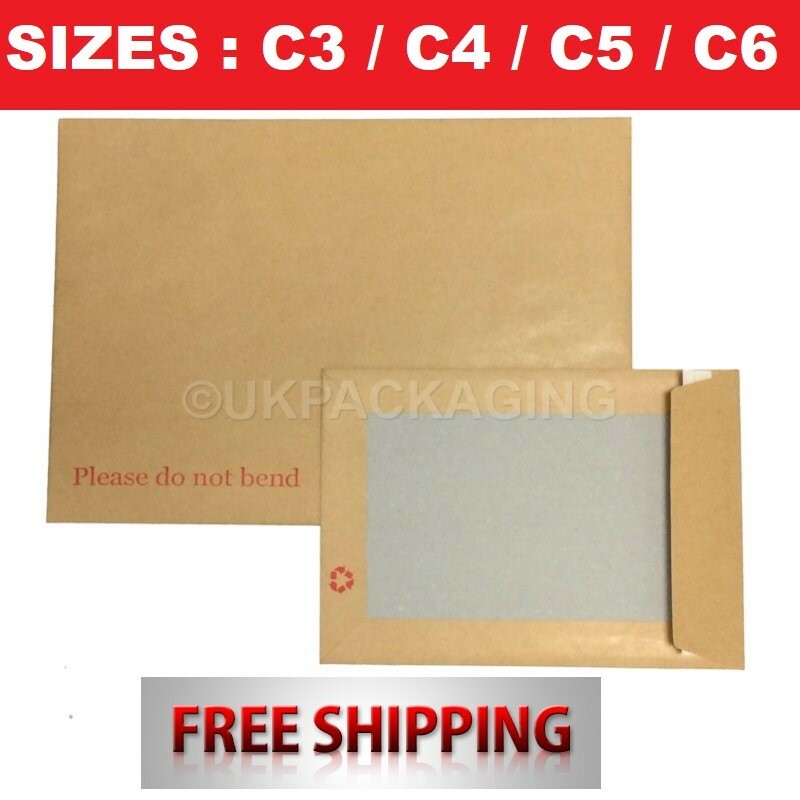 PLEASE DO NOT BEND HARD CARD BOARD BACKED ENVELOPES MANILLA BROWN WHITE ...