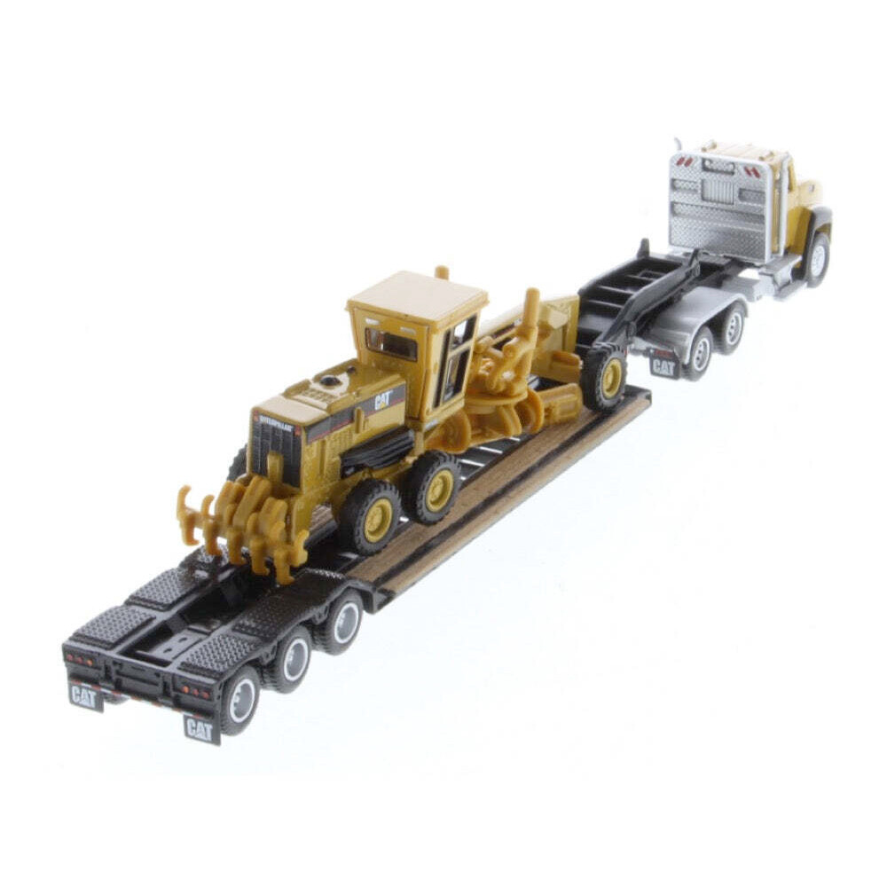 Diecast Masters 1:87 Cat CT660 Tractor & Lowboy W/Grader Model Kids Toy ...