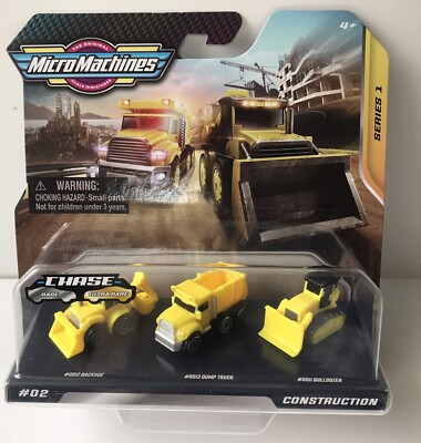 Micro Machines Series 1 Construction # 02 Backhoe Dump Truck Bulldozer ...