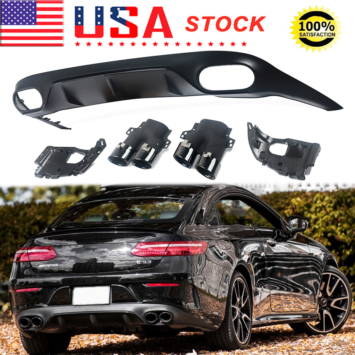 FOR MERCEDES BENZ E-CLASS A238 C238 E53 COUPE/CONVERTIBL REAR DIFFUSER ...