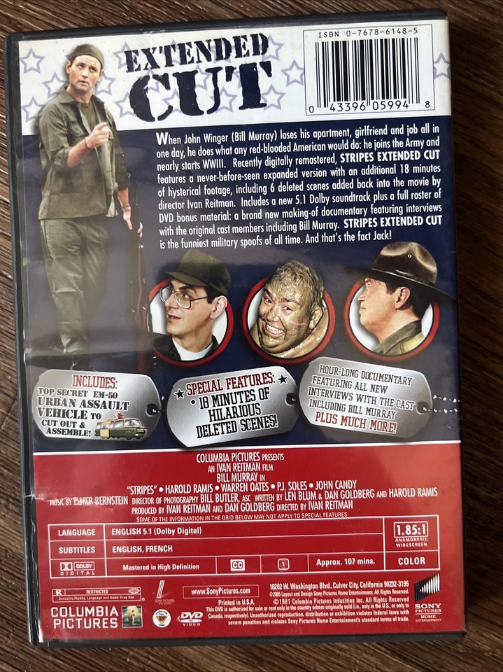 Stripes (DVD, 2005, Extended Cut) | eBay