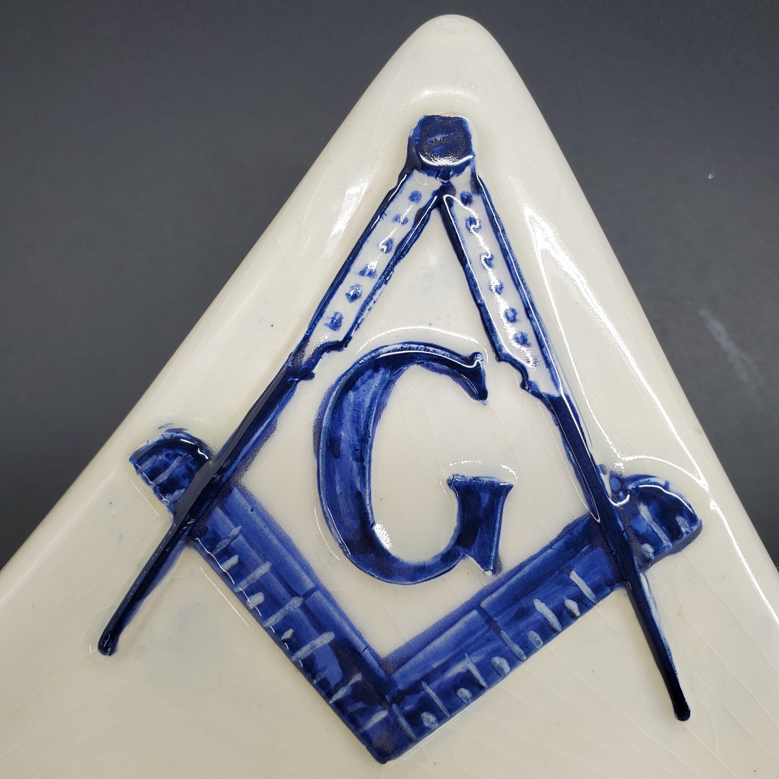Vintage Freemason Masonic Ashtray Ceramic Atlantic Mold Triangular ...