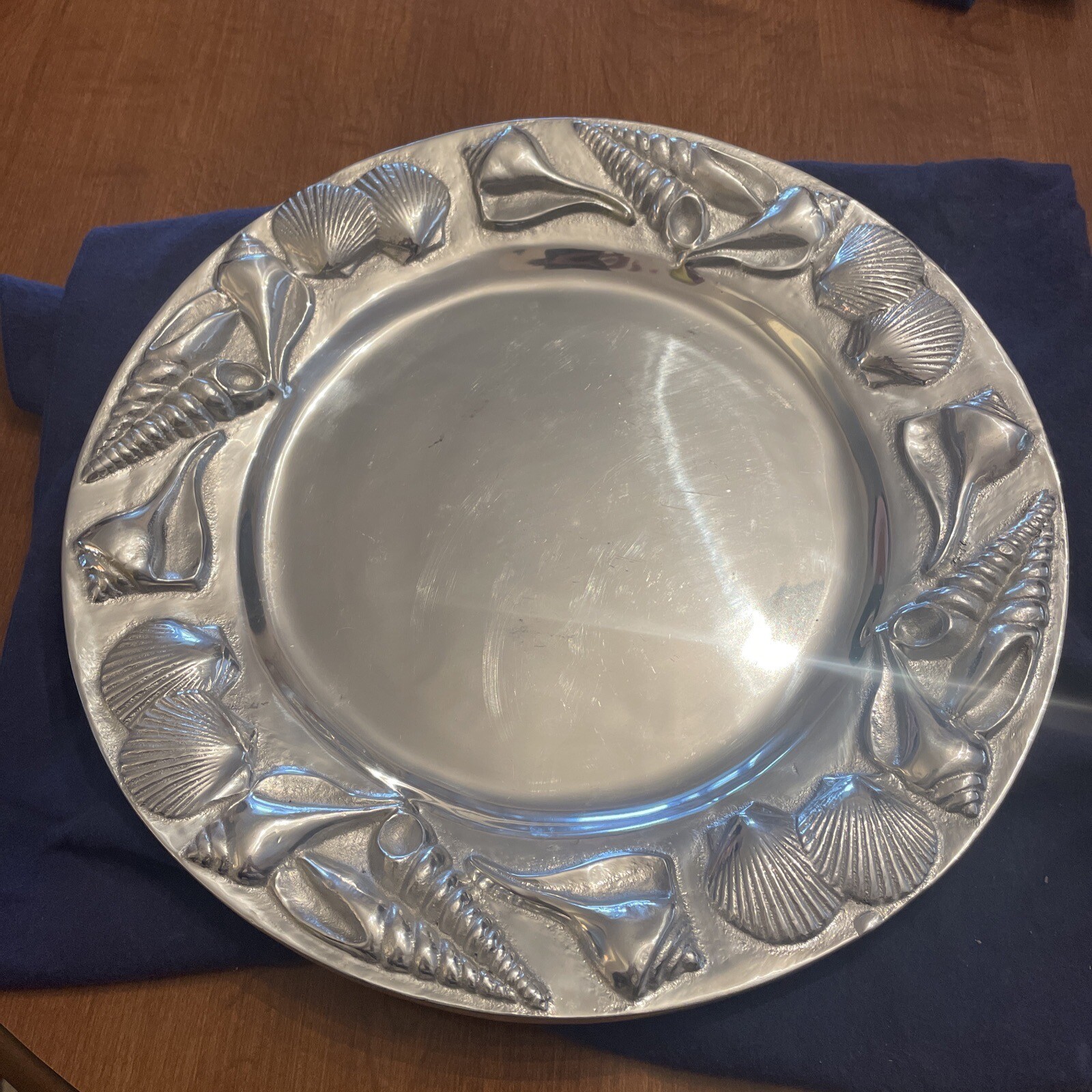 Vintage 1993 Mariposa Mexico Pewter Shell Serving Plate 13 1/2” | eBay