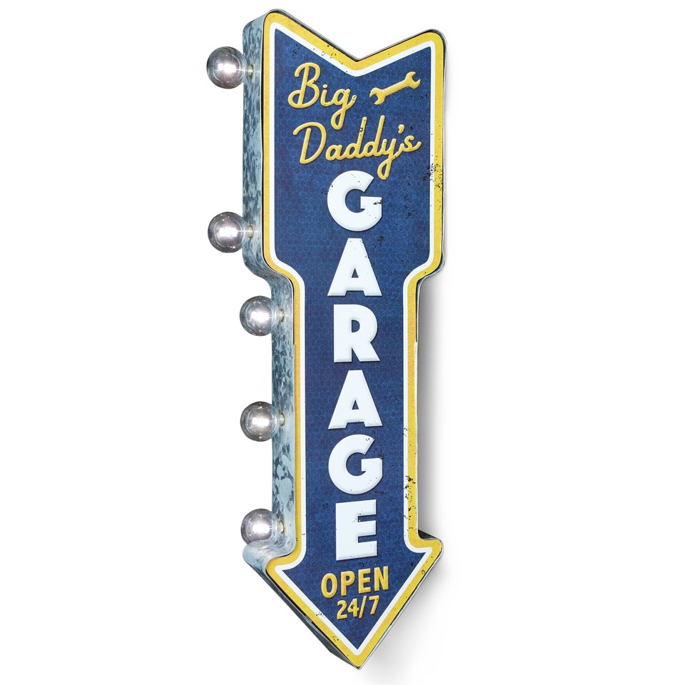 Big Daddy’s Garage Open 24/7 Double-Sided Marquee LED Sign Man Cave ...