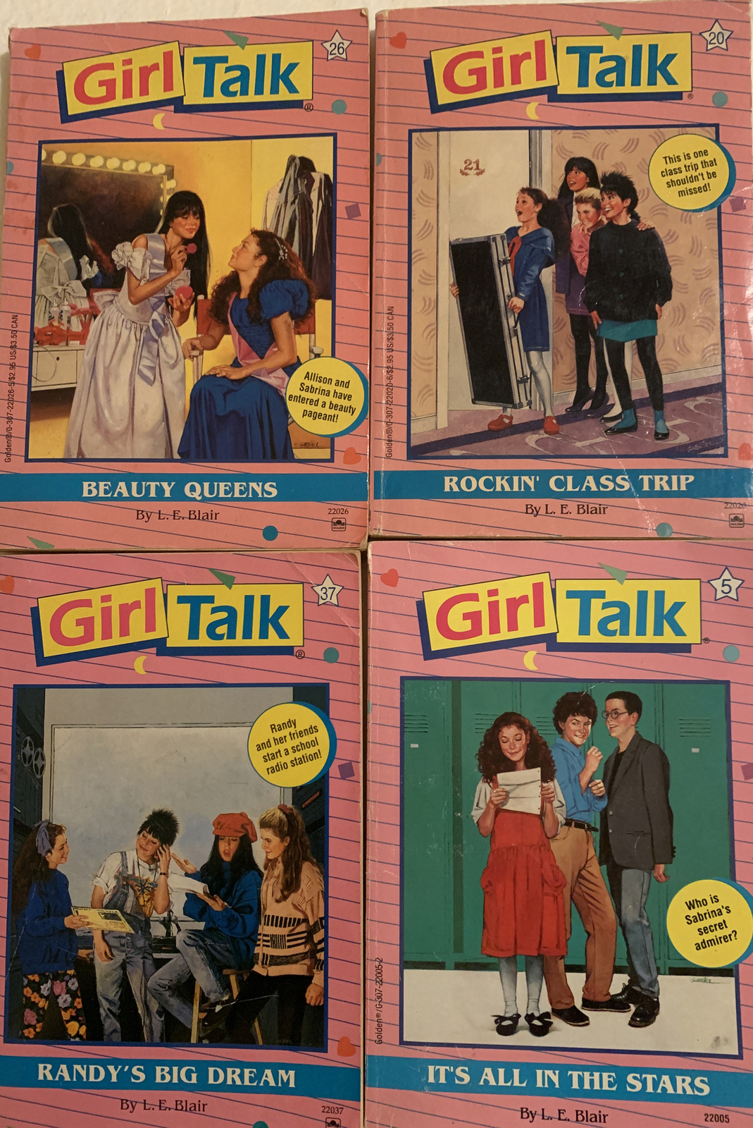 Girl Talk Book Lot Paperbacks L.E. Blair Chapter Books 5,20,26,37 ...