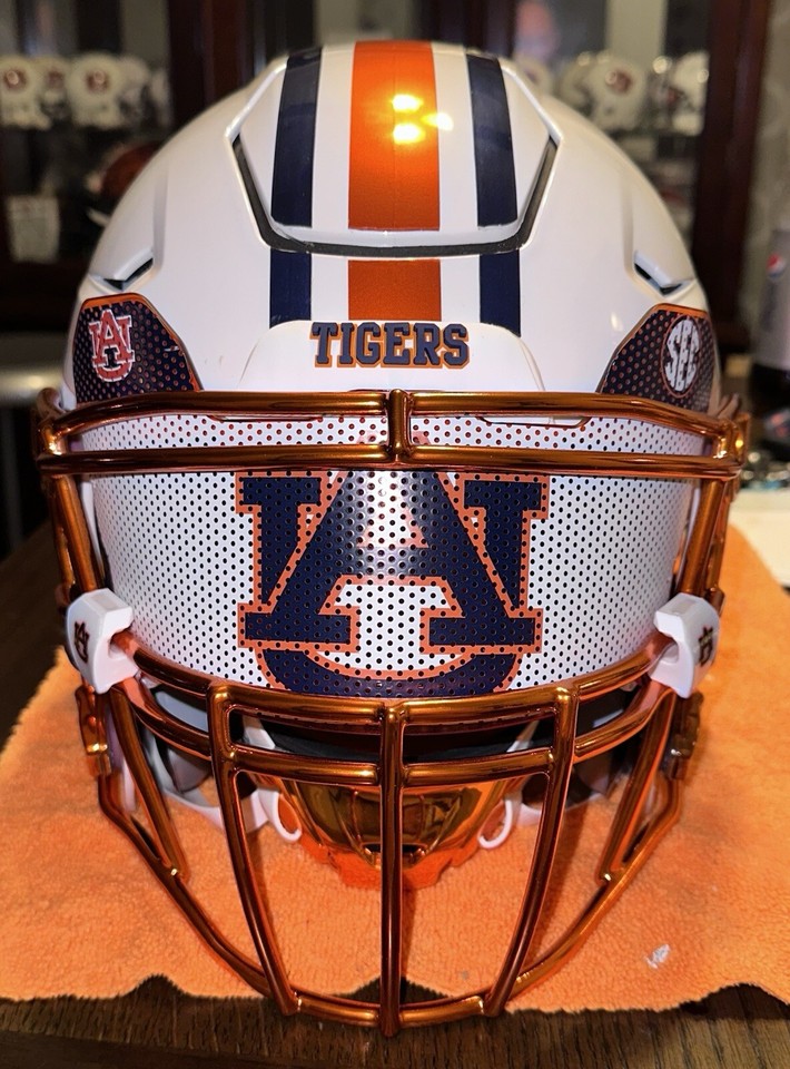 Riddell Speed Flex CHROME ORANGE SF-2EG FACEMASK Auburn Football Helmet ...