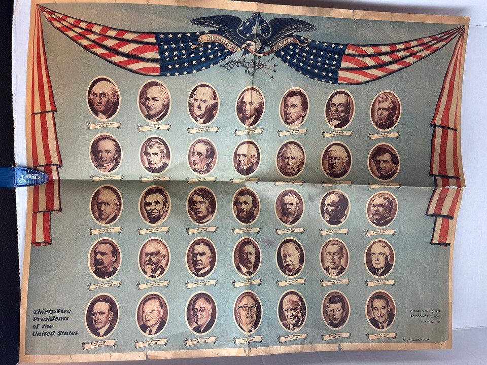 💥Philadelphia Inquirer Jan 12 1969 Color Comics Section Presidents 1 ...