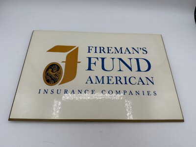 Fireman's Fund American Insurance Companies Hanging Indoor Plaque ...